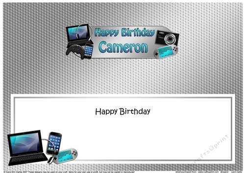 Large DL Happy Birthday CAMERON insert - CUP986897_359 | Craftsuprint