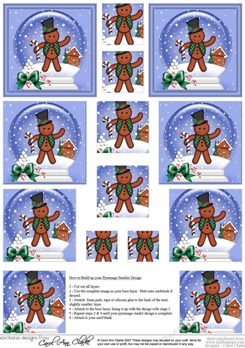 Christmas Gingerbread Man Snowglobe Pyramage sheet - CUP991356_359 ...