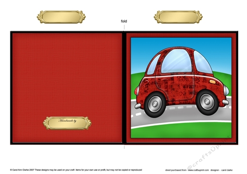 Funky Car Quick Cut and Fold Card - CUP993491_359 | Craftsuprint