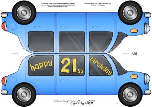 Large DL 21st Birthday Stretch Limo Shaped Card - CUP993862_359 ...