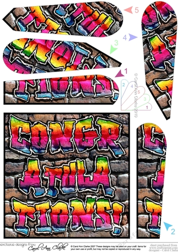 Graffiti CONGRATULATIONS Fan Pyramage Topper - CUP994493_359 | Craftsuprint