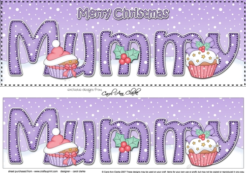 Large DL Merry Christmas MUMMY 3D decoupage with Cupcakes - CUP994526 ...