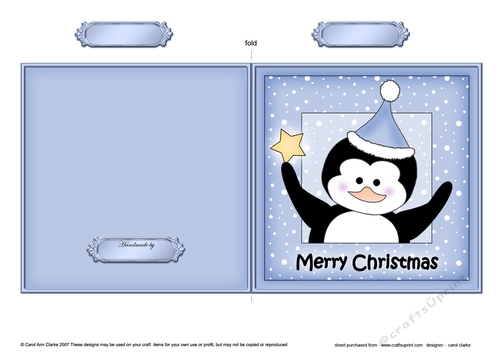 Christmas Penguin Cut and Fold Card - CUP999893_359 | Craftsuprint