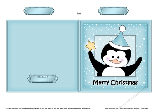 Christmas Penguin Cut and Fold Card - CUP999896_359 | Craftsuprint
