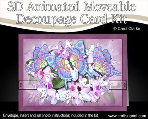 3D Butterflies Animated Moveable Decoupage Card Kit - Photo by Barbara ...