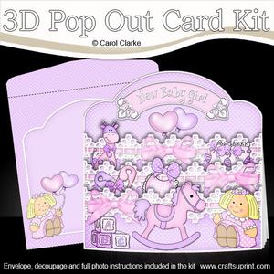 3D Baby Girl Pop Out Card Kit - Photo by Maida Blades