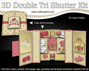 3D Wedding and Romance Double Tri Shutter Card Kit - Photo by Krafty Hut