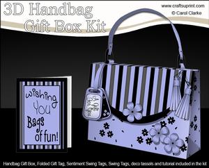 3D Flowers & Stripes Handbag Treat or Favour Box Kit - Photo by BECCY ...