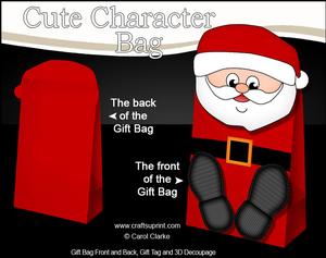 3D Santa Xmas Character Gift Bag Mini Kit - Photo by Margaret McCartney