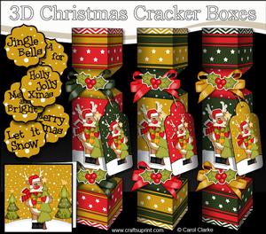 3D Rudolph Snowy Scene Christmas Cracker Boxes - Photo by Joan Prince