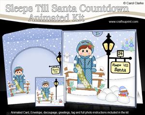 3D Christmas Snowboarder Sleeps Till Santa Countdown Card - Photo by ...