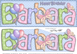 Large DL Birthday BARBARA Butterflies & Balloons 3D decoupage - Photo ...