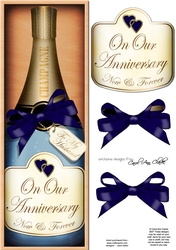 Large DL Husband On our Anniversary Champers in a Box 3D Decoupage ...