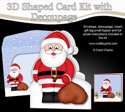 3D Shaped Christmas Card Kit - Santa has a sack full of presents ...