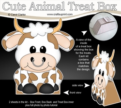 3D Cute Animal Treat Box Gift Set Mini Kit - Cute Little Billy Bull ...