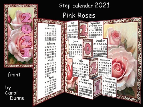 Step Calendar 2021 Pink Roses - CUP1056939_173 | Craftsuprint