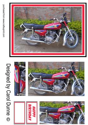 Red Honda Motorbike Pyramid - CUP106163_173 | Craftsuprint