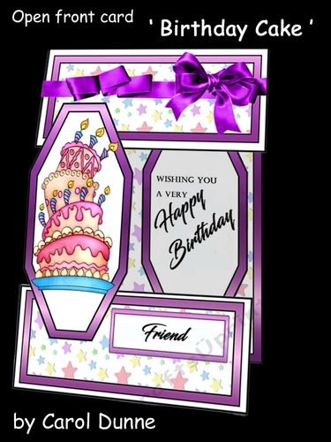 Open front Birthday Cake - CUP1092172_173 | Craftsuprint