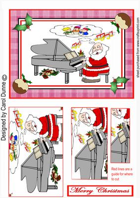 Santa Playing the Piano - CUP113128_173 | Craftsuprint