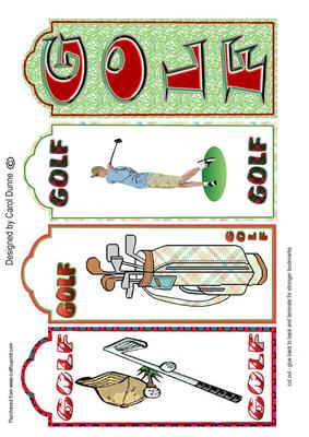 Golf Bookmarks - CUP116014_173 | Craftsuprint