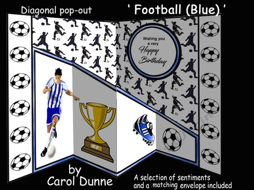 Diagonal pop-out Football (blue) - CUP1165111_173 | Craftsuprint