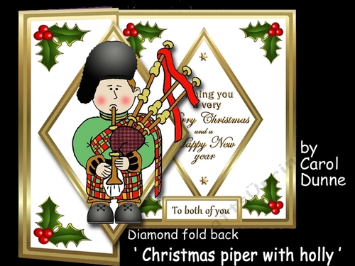 DFB Christmas piper with holly - CUP1175401_173 | Craftsuprint