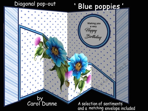 Diagonal pop-out Blue poppies - CUP1176330_173 | Craftsuprint