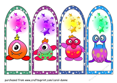 Alien monsters bookmarks - CUP1176695_173 | Craftsuprint