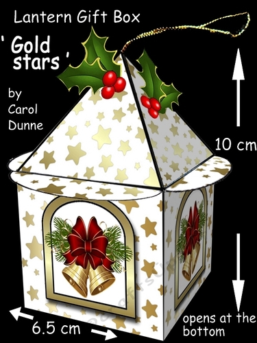 Lantern gift box Gold stars - CUP1177443_173 | Craftsuprint