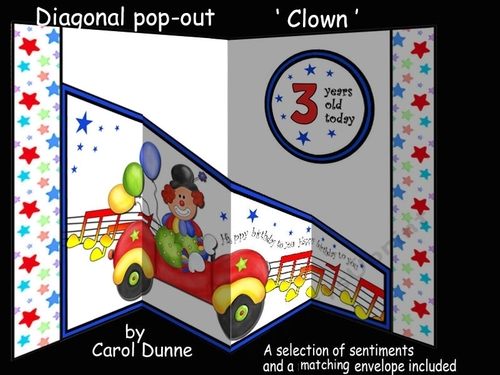 Diagonal pop-out Clown - CUP1182357_173 | Craftsuprint