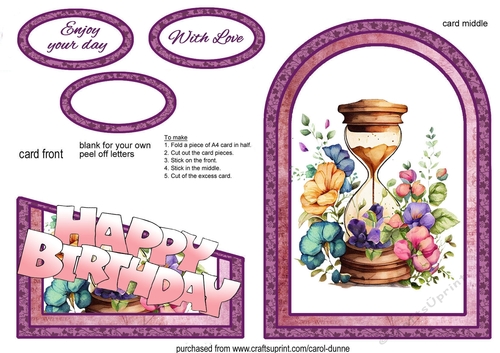 Cutaway Hourglass birthday - CUP1209182_173 | Craftsuprint