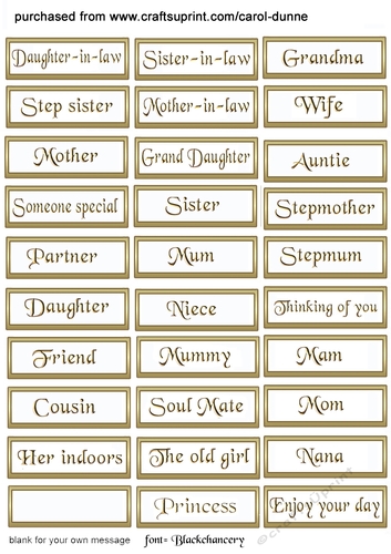 Female relative names (Blackchancery) - CUP1239122_173 | Craftsuprint