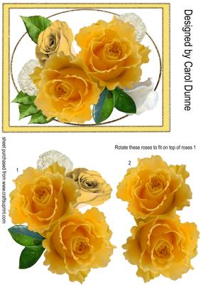Yellow Rose Decoupage - CUP125322_173 | Craftsuprint