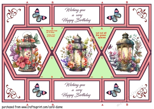 Hexagon shuttter flower lanterns - CUP1254478_173 | Craftsuprint