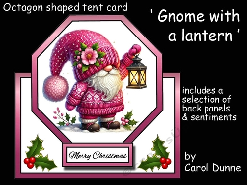 Octagon tent Gnome with a lantern - CUP1354585_173 | Craftsuprint