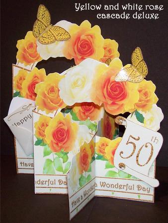 Yellow and White Roses Cascade Deluxe - CUP166557_173 | Craftsuprint