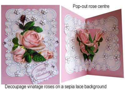 Lace with Pink Pop-out Roses - CUP39175_173 | Craftsuprint