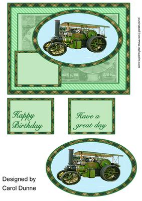 Traction Engine Quick Card- Green - CUP401609_173 | Craftsuprint