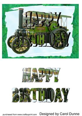 Traction Engine- See Through Letter Card - CUP518380_173 | Craftsuprint