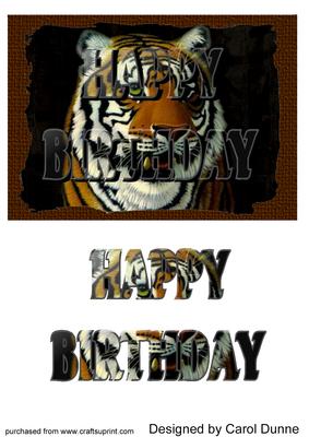 Tiger - See Through Letter Card - CUP518385_173 | Craftsuprint