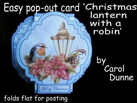 Easy Pop-out Card 'lantern and Robin' - CUP549454_173 | Craftsuprint