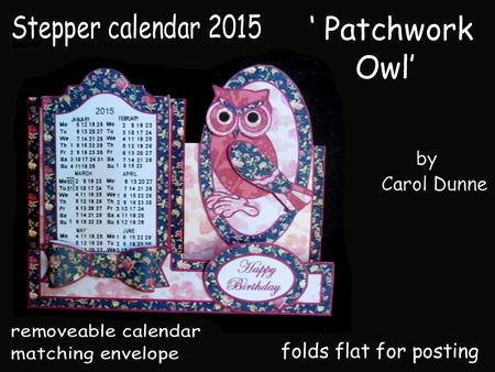 Stepper Calendar Patchwork Owl - CUP555491_173 | Craftsuprint