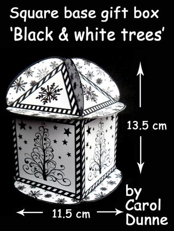 Square Based Gift Box - Black & White Trees - CUP563265_173 | Craftsuprint