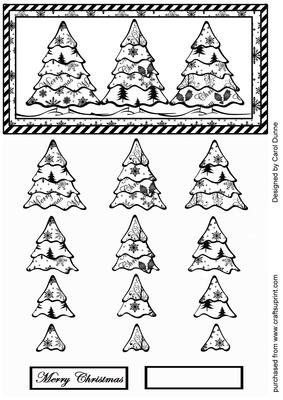Black & White Christmas Tree Decoupage - CUP565550_173 | Craftsuprint