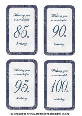 Birthday Inserts 85-100 - CUP651598_173 | Craftsuprint