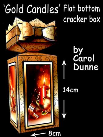 Flat Bottom Cracker Box- Gold Candles - CUP654363_173 | Craftsuprint