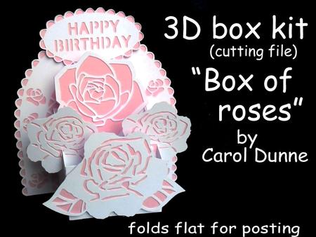 3D Box - Box Of Roses - CUP707888_173 | Craftsuprint