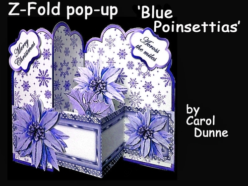 Z-Fold pop-up Blue Poinsettias - CUP736847_173 | Craftsuprint