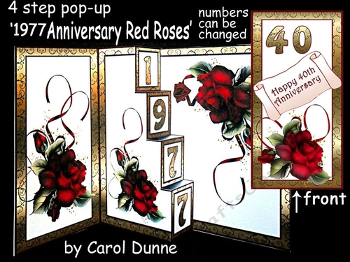 4 step pop-out Red Roses 40th Anniversary 1977 - CUP804032_173 ...