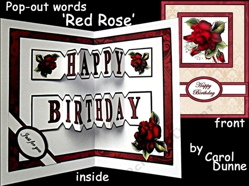 Pop-out words Red Rose - CUP827131_173 | Craftsuprint